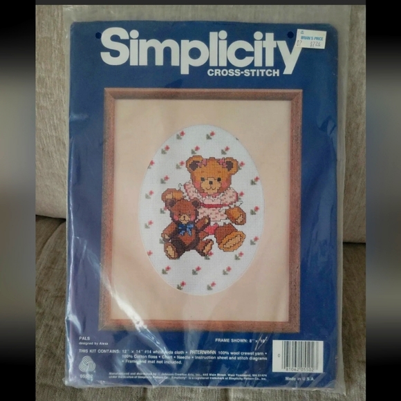 Simplicity | Wall Decor | Vintagepals Teddy Bearssimplicity Cross Stitch Kitnew | Poshmark